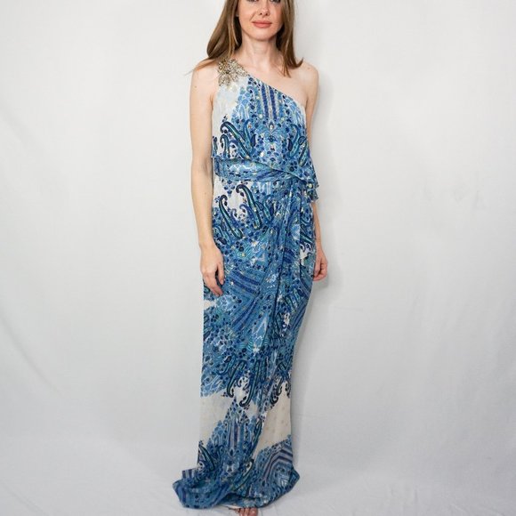 Badgley Mischka | Dresses | Badgley Mischka Collection One Shoulder ...